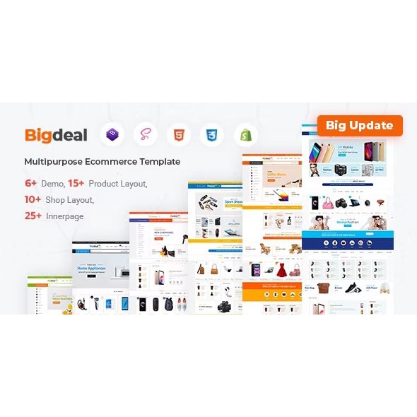 Jual Bootstrap 5 - Bigdeal Ecommerce (Frontend, Admin, Email Template ...