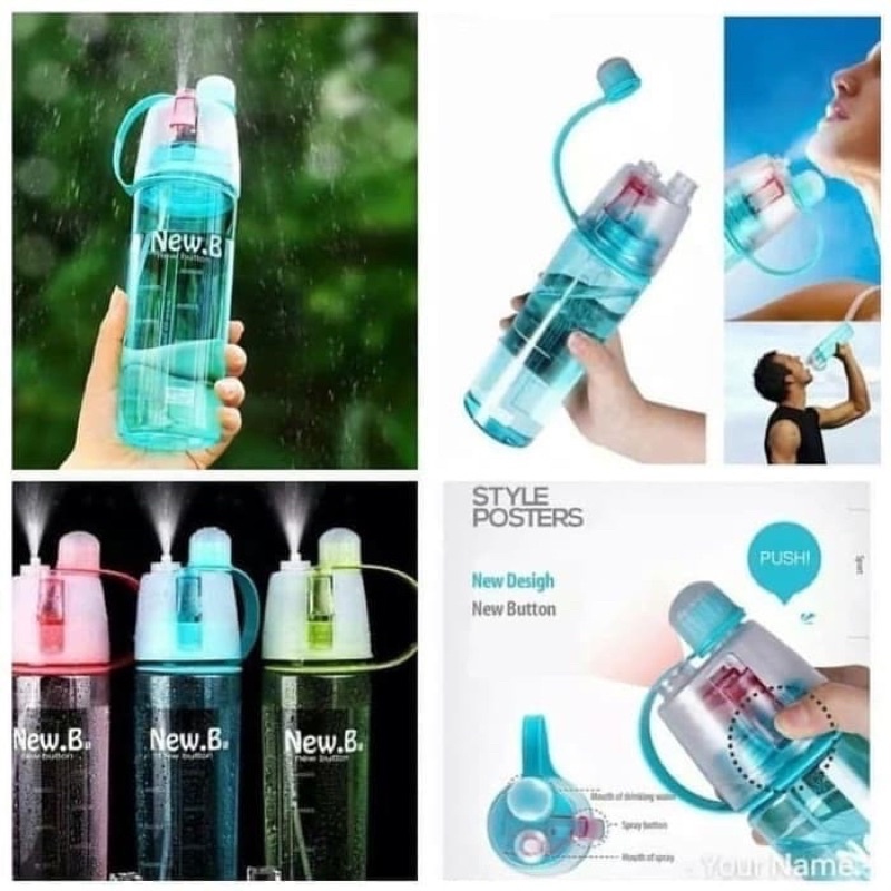 Jual JCO Botol Minum SEMPROT New B - Sport Spray Water Bottle 600ml BZ ...