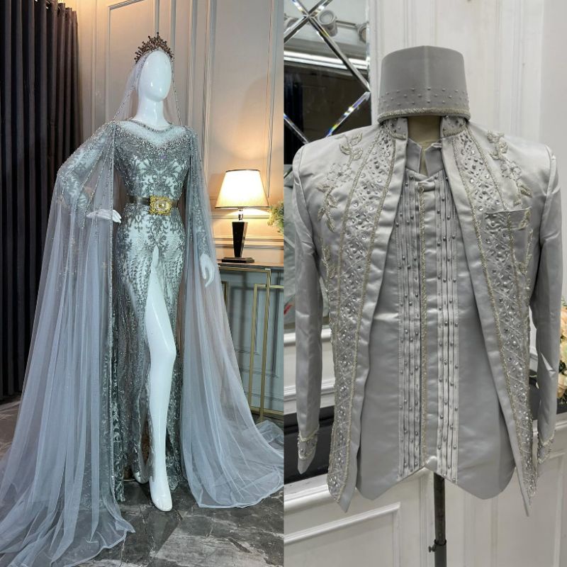 Jual NEW GAUN PASANGAN SLIM DRESS PREMIUM//GAUN CANTIK MEWAH BEREKOR ...