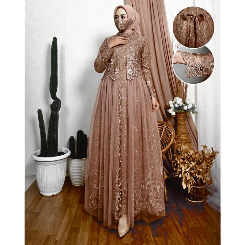 Jual Gamis Elvira Mewah Elegant / Dress Kondangan Brukat / Gamis Maxi ... Jual Gamis Elvira Mewah Elegant / Dress Kondangan Brukat / Gamis Maxi ...