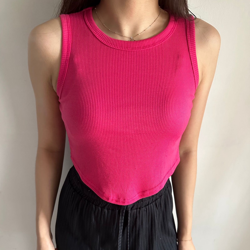 Jual SORA TOP | Ribbed Tank Top Crop Summer Basic Tanktop Rib Kaos | Shopee Indonesia