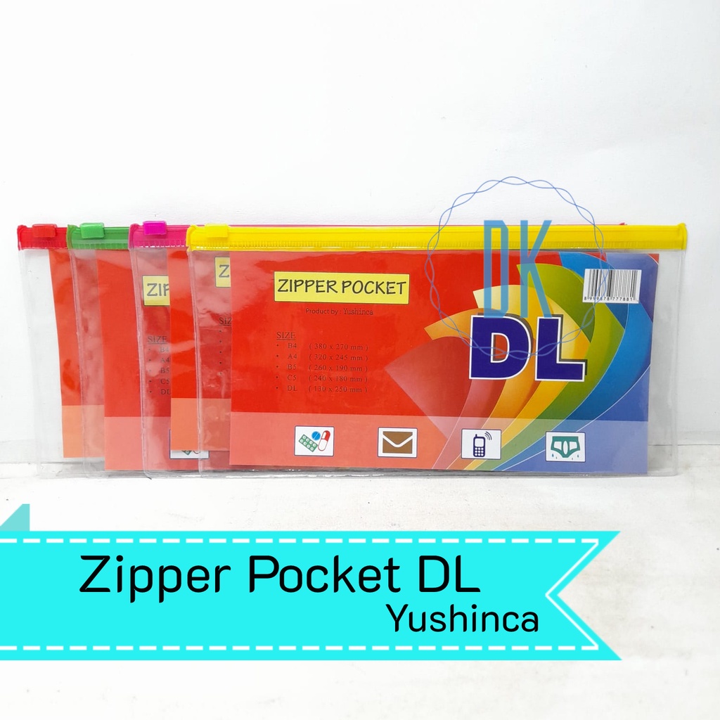 Jual Zipper Pocket / Map Resleting DL 13x25 cm | Shopee Indonesia