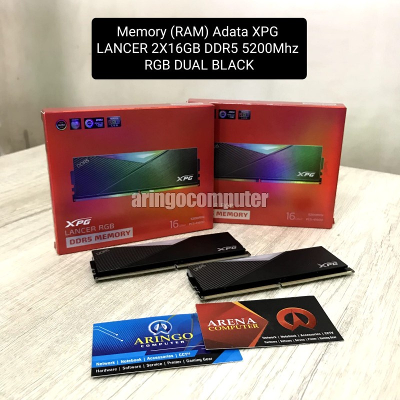 Jual Memory Ram Adata Xpg Lancer 2x16gb Ddr5 5200mhz Rgb Dual Black