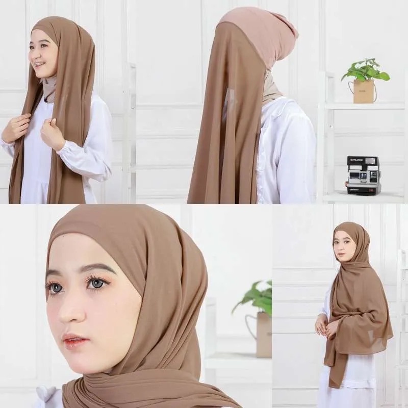 Jual Amanah Collection Pashmina Inner 2in1 Hijab Pasmina Ceruty Babbydol Premium Plus Iner ...