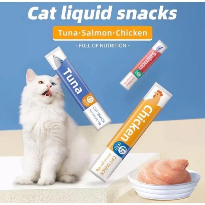 Jual Cat Snack Creamy Treats Liquid 15gr N4P Natural For Pets Snack ...