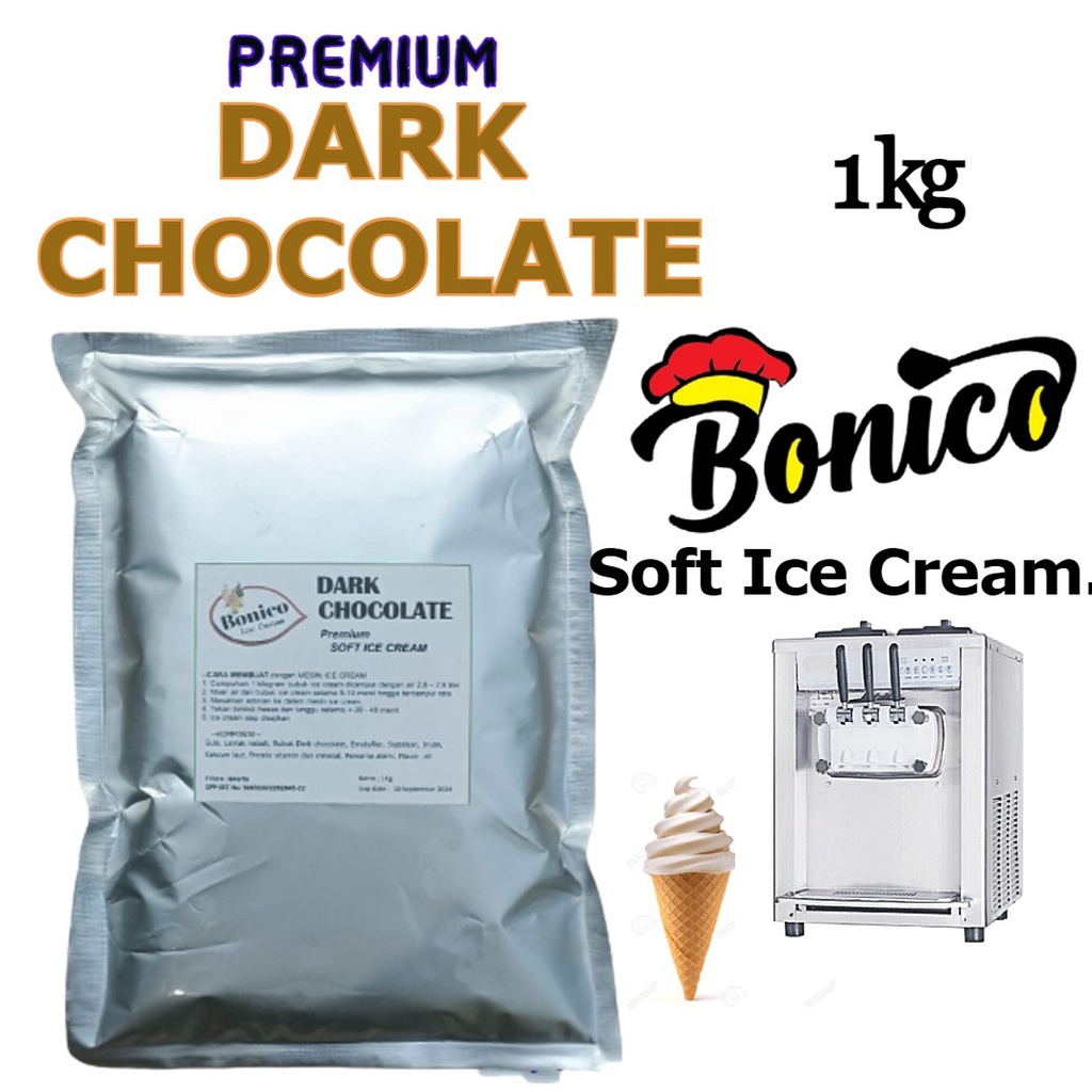 Jual BONICO DARK CHOCOLATE SOFT ICE CREAM POWDER 1kg PREMIUM RESTO ...