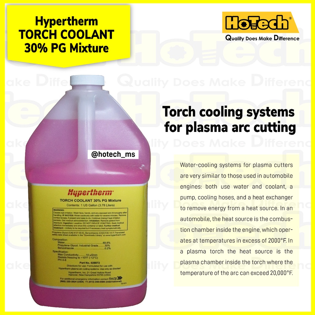 Jual Torch Coolant Systems For Plasma Arc Cutting | Hypertherm | Torch ...