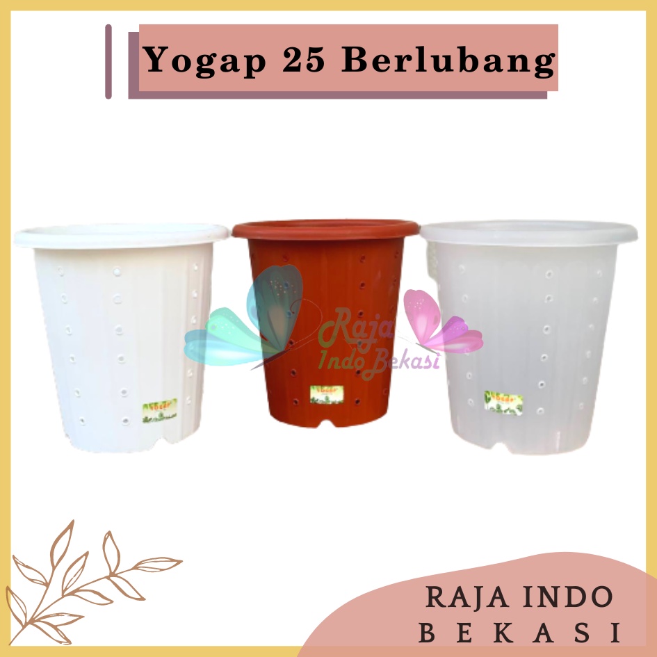 Jual Pot Yogap 30 BERLUBANG Putih Bening Transparan Merah Bata Merah ...
