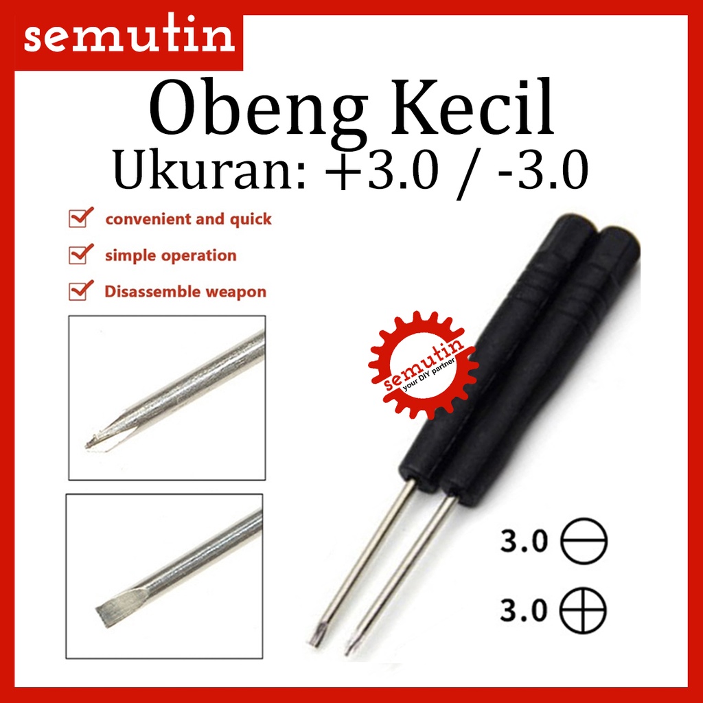 Jual Obeng Satuan Kecil Plus Minus 3 / Mini Kembang Laptop Kaca Mata HP ...