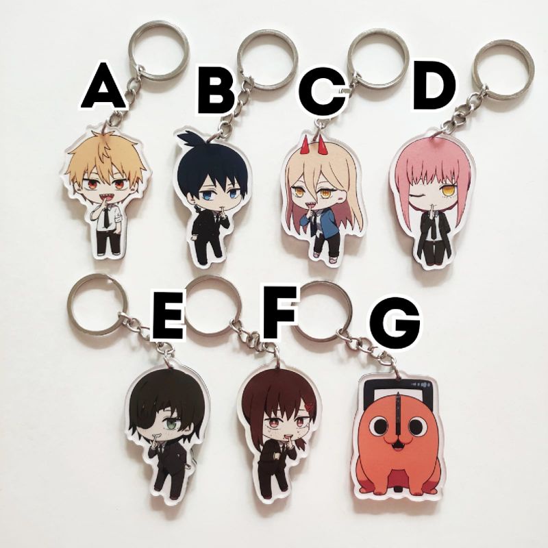 Jual Keychain Anime Chainsaw Man 2 Denji Aki Power Makima Himeno Kobeni ...