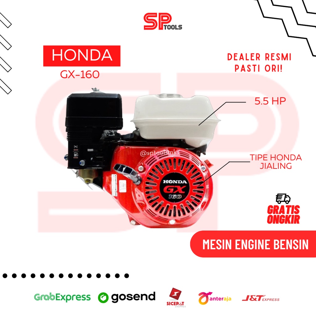 Jual MESIN ENGINE BENSIN PENGGERAK 5.5HP 5.5PK GX160 GX 160 GX-160 JIALING | Shopee Indonesia