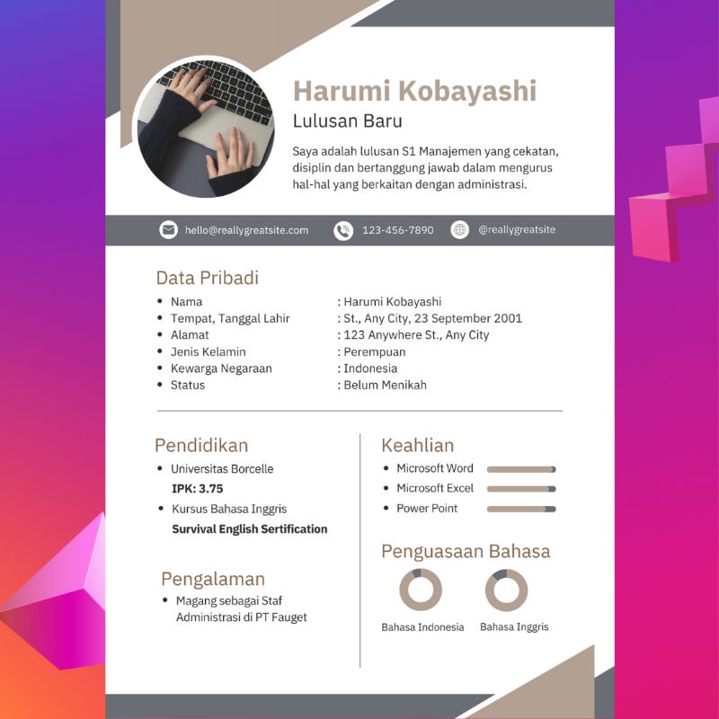 Jual Jasa Pembuatan CV / Curriculum Vitae | Desain CV | Lamaran Kerja - DESAIN TERPOPULER 2022 ...