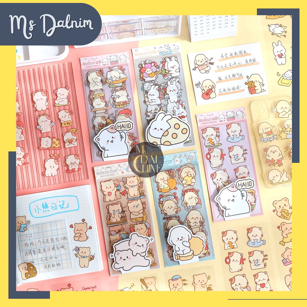 Jual Stiker Lucu Aesthetic Anti Air (8 Lembar) Cartoon Dekorasi Jurnal ...