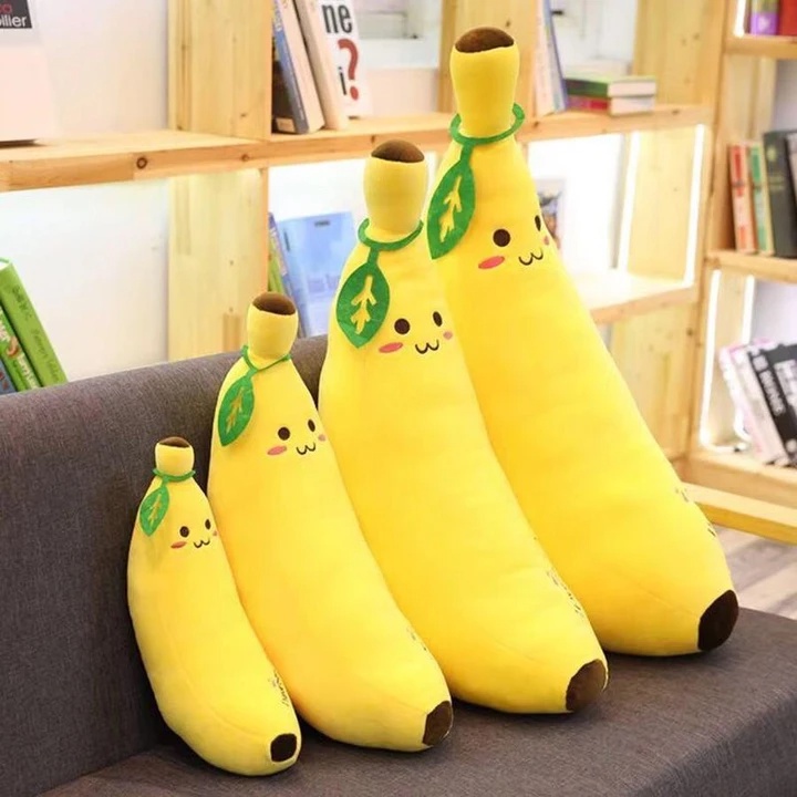 Jual Boneka Pisang Bordir Plush Model Banana Ukuran L/XL Bahan Lembut ...