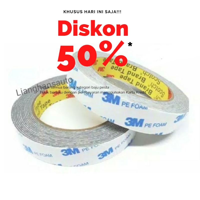 Jual DOBLE TAPE 3M PUTIH PE FOAM ISOLASI BOLAK BALIK 20 MM x 4 METER | Shopee Indonesia
