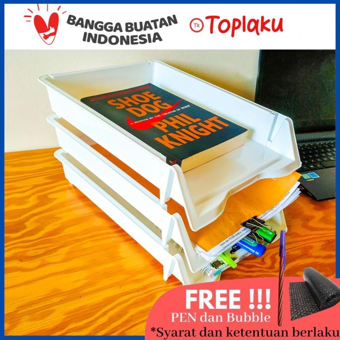 Jual Rak Dokumen Kertas F4 3 Susun Meja Paper Tray Document File ...