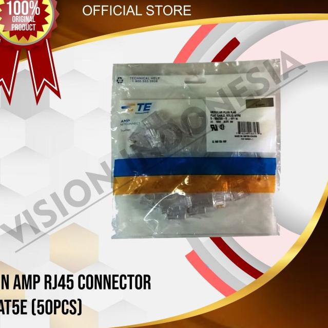 Jual PIN AMP RJ45 Connector Cat5E (50pcs) 100% GUARANTEE ORIGINAL ...