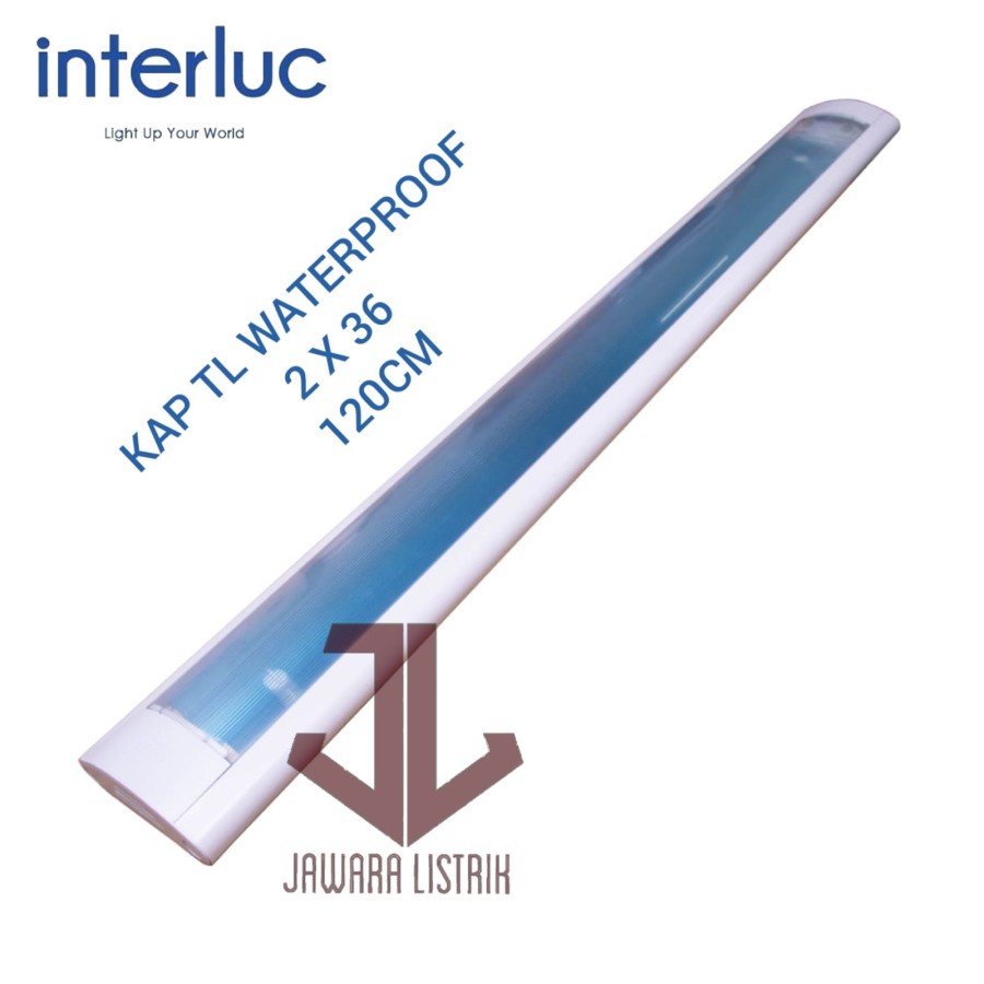 Jual INTERLUC KAP TL LED 2x36 WATERPROOF 120 CM RUMAH LAMPU T8 TL LED ...