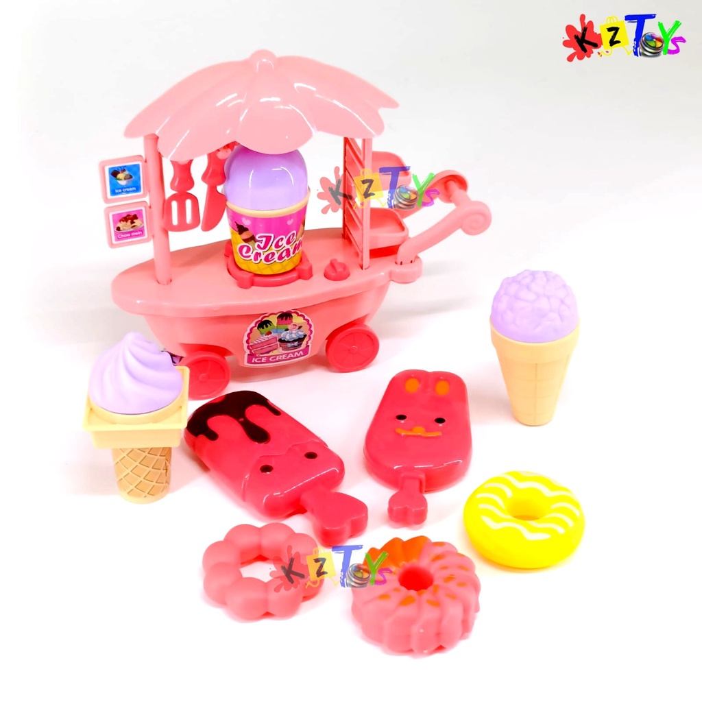 Jual MAINAN SWEET SHOP ICE CREAM LUXURY CANDY CART PLAY SET GEROBAK ICE ...