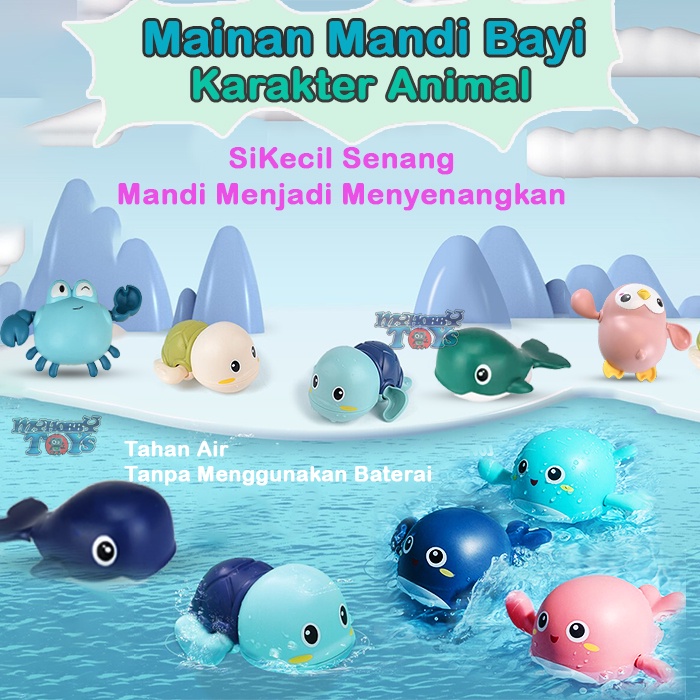 Jual Mainan Anak Mandi Bayi Karakter Boneka Berenang Paus Kura Kura ...