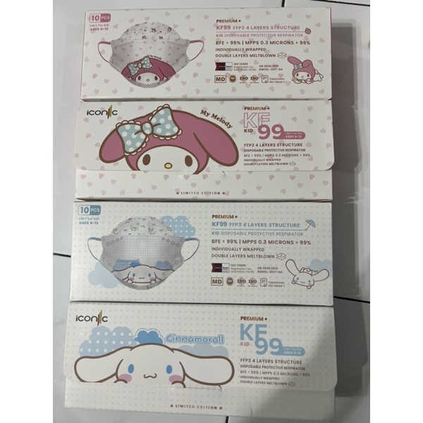 Jual Masker Medis Anak Sanrio Iconic KF 99 4 ply Medical Grade Mask PER ...