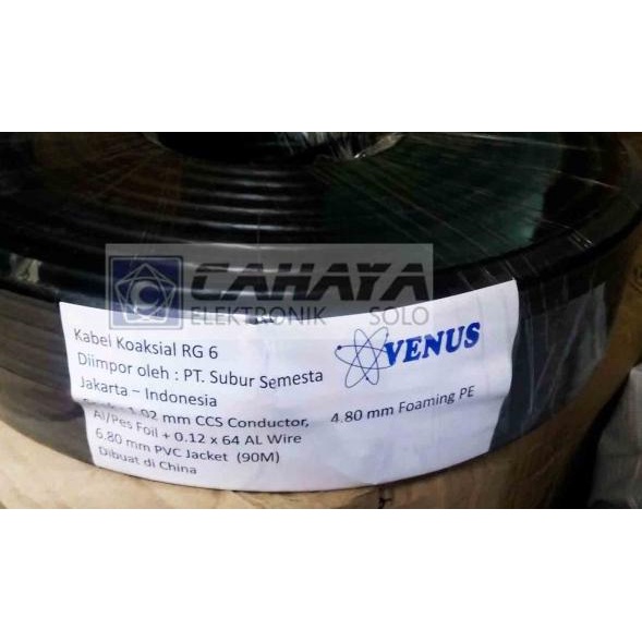 Jual Venus Kabel Coaxial Standard RG6 90 Meter 90M Parabola LNB ke Receiver | Shopee Indonesia