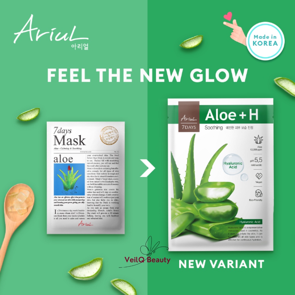 Jual ARIUL 7 Days Sheet Mask Masker Tissue Kertas Lemon Green Tea Tree ...