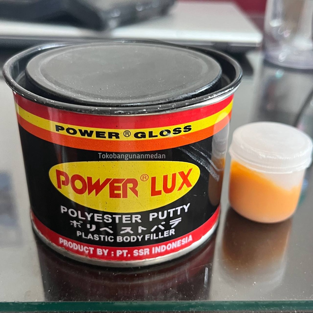 Jual POWER LUX Dempul Plastik + Obat Resin hardener 250 GR | Shopee ...