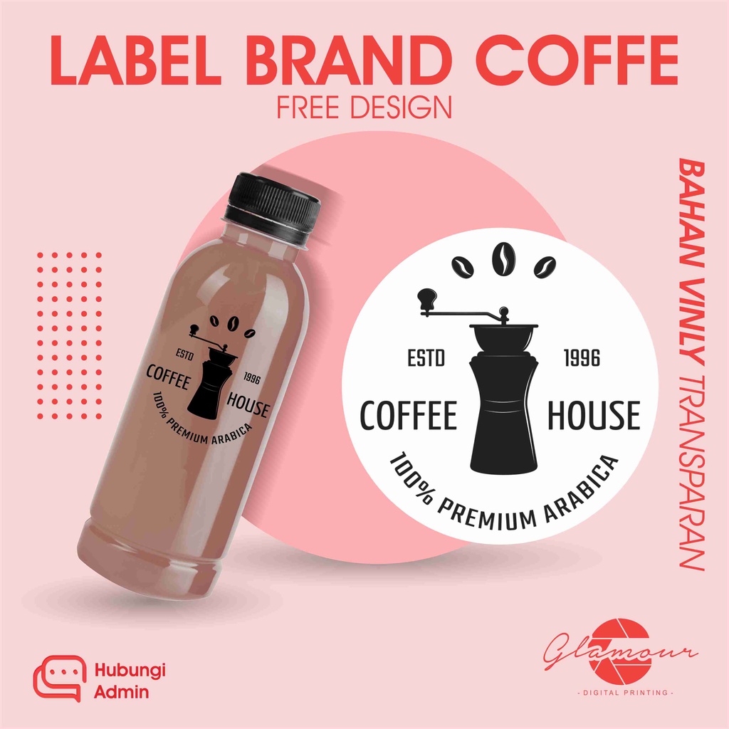 Jual (FREE DESAIN)STICKER LABEL KOPI, STICKER LABEL, STICKER BOTOL ...