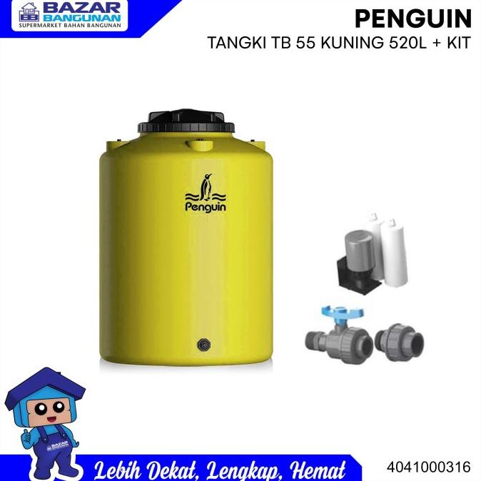 Jual TANGKI TANDON TOREN AIR WATER TANK SET PENGUIN TB 55 TB55 520 L KUNING | Shopee Indonesia