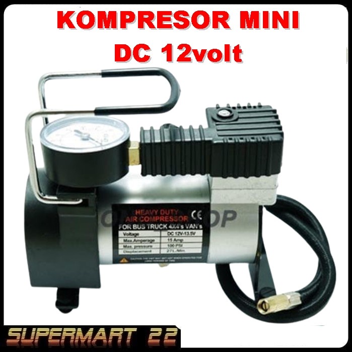 Jual Pompa Ban Mini Elektrik 100PSI Air Compressor Kompresor DC 12volt ...