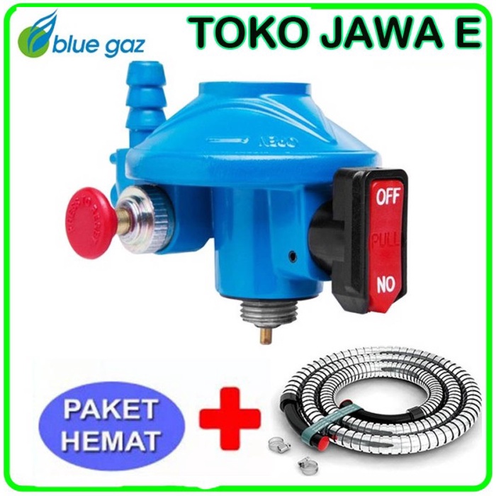 Jual PAKET HEMAT Regulator Blue Gaz + Selang Spiral 1.8 Meter | Shopee ...