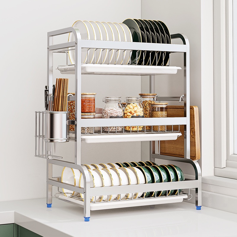 Jual Rak Piring Stainless 3 Susun Rak Dapur Rak Cuci Piring M1019 ...