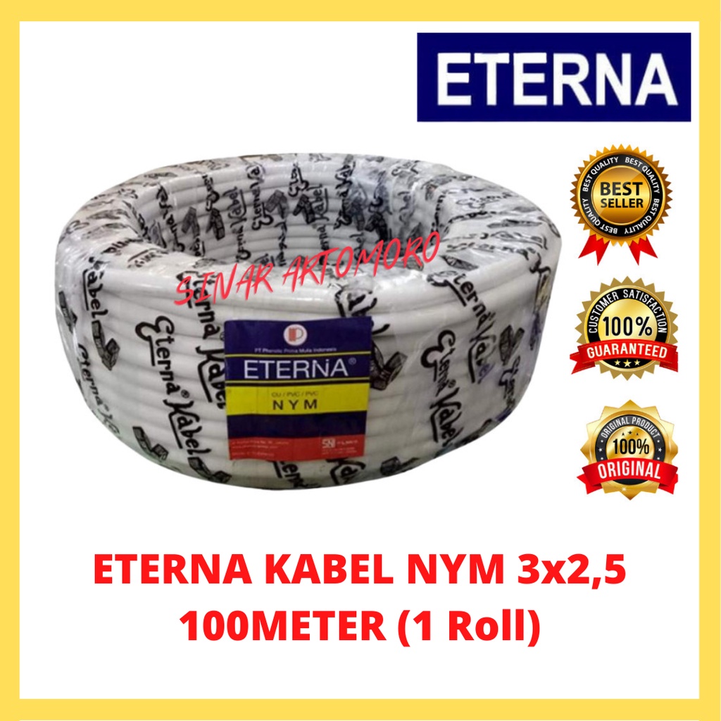 Jual ETERNA KABEL NYM 3X2.5 100M HARGA GROSIR SNI ORIGINAL ETERNA ROLL | Shopee Indonesia