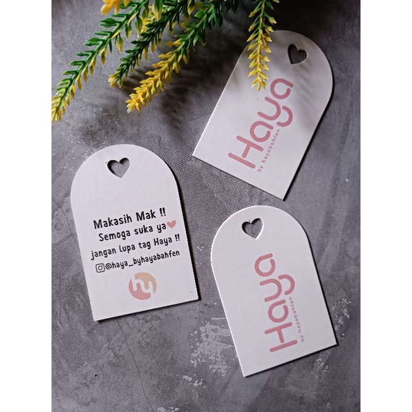 Jual hang tag custom tebal hijab kualitas premium | Shopee Indonesia