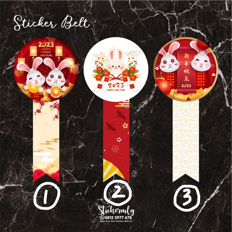 Jual STICKER SEGEL / BELT / SEAL IMLEK CNY 2023 CHINESE NEW YEAR 035 ...