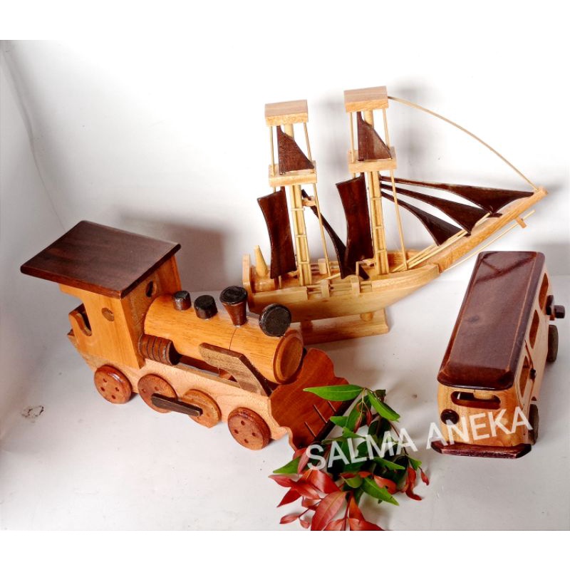 Jual PAKET UK BESAR ISI 3 MINIATUR KAYU DIECAST SEPEDA MOTOR HARLEY ...