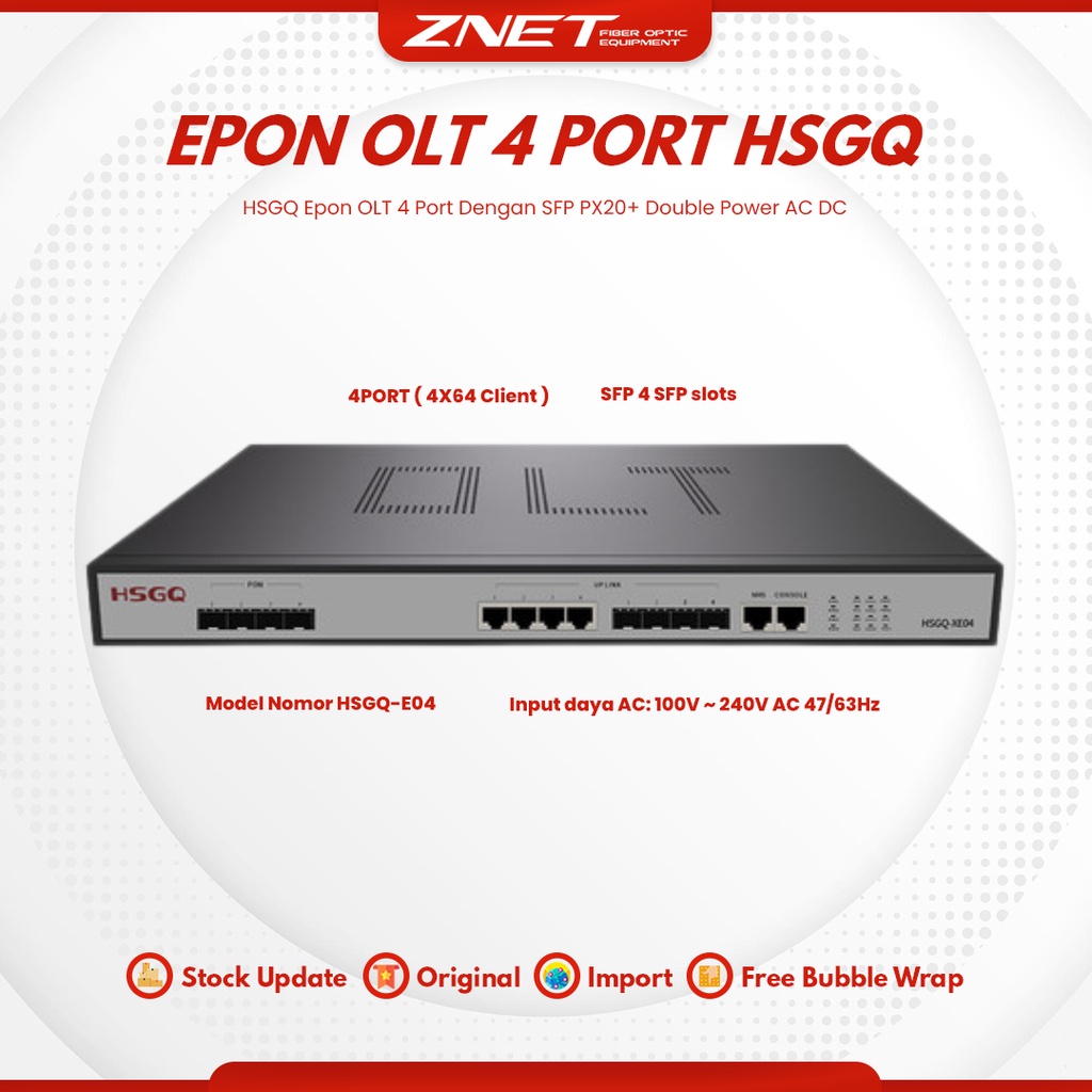 Jual HSGQ Epon OLT 4 Port XE04 10G With SFP PX20+++ 9DB Original ODI ...