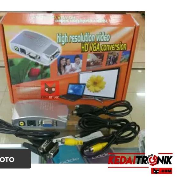 Jual Converter VGA to RCA/ Video/ S-Video/ AV BOX Conversion | Shopee Indonesia