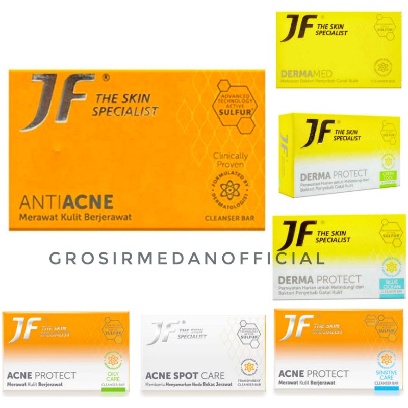 Jual SABUN JF SULFUR - JF ACNE PROTECT ANTIACNE - JF DERMAMED DERMA ...