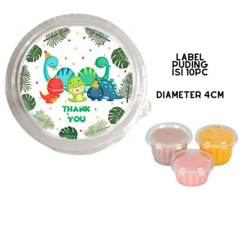 Jual Label stiker puding DINOSAURUS label cup puding cup pudding label ...