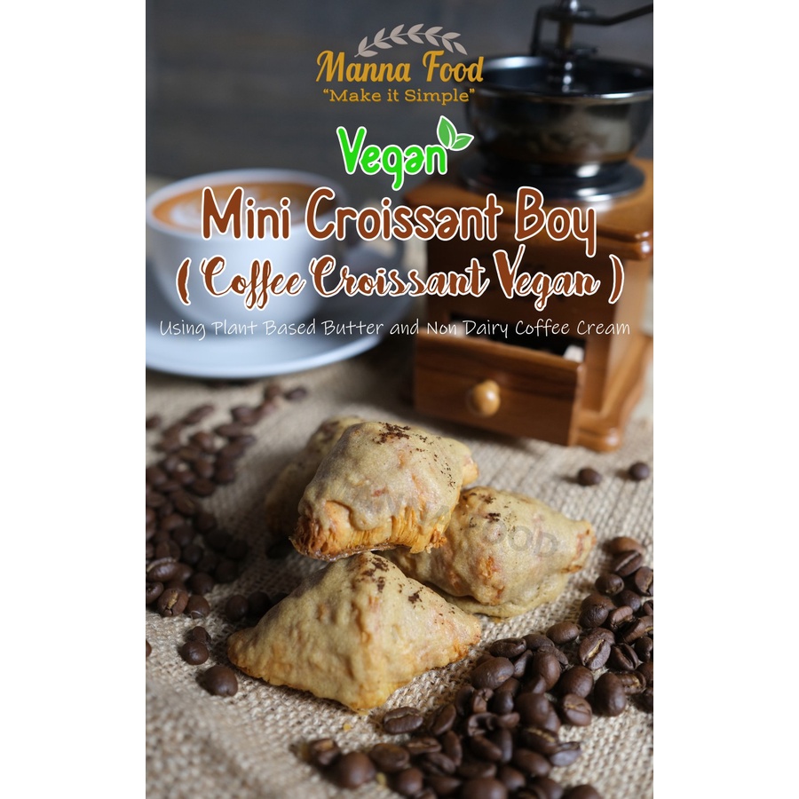 Jual Mini Vegan Croissant Boy Manna Food ( VEGAN Croissant Rasa Kopi ...