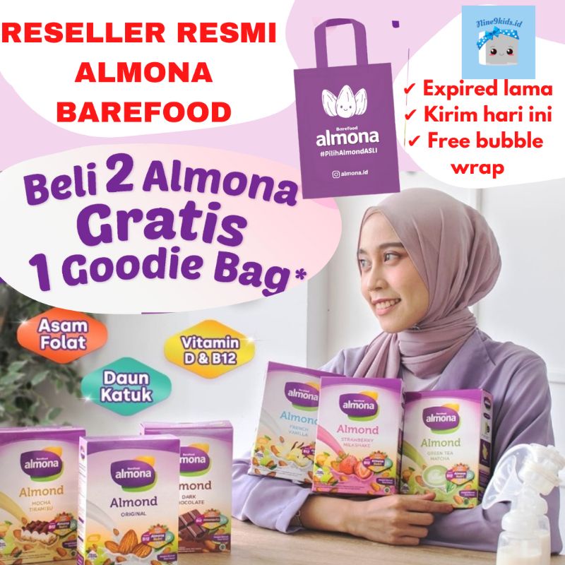 Jual ALMONA KEMASAN BARU!Barefood Almond milk susu powder/booster ASI ...