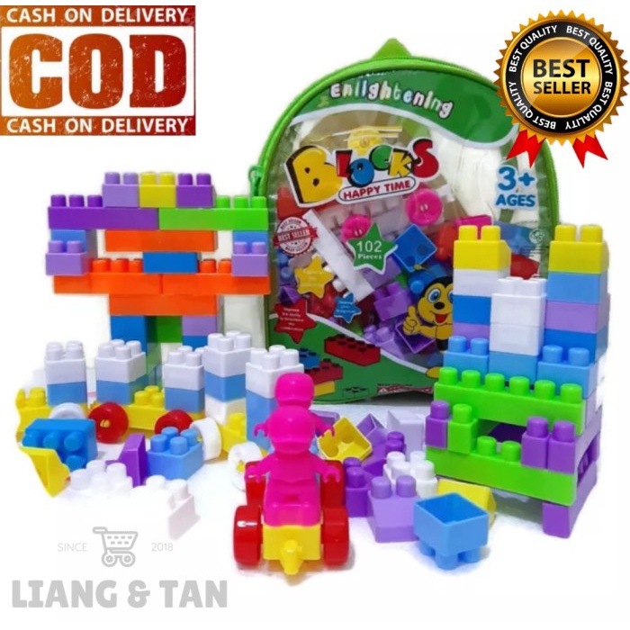 Jual Brick Promo 102 Pcs Mainan Anak Diy Building Block Blok Robot ...