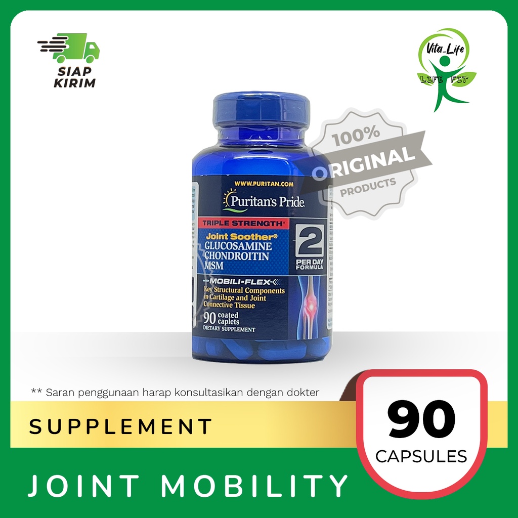 Jual Puritan Pride Glucosamine Chondroitin MSM Triple Strength - 90 tab ...