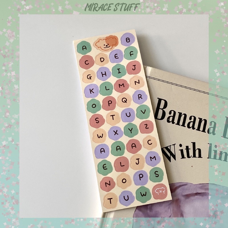 Jual [BISA COD][BACA DESKRIPSI]1 lembar sticker desain alphabet huruf ...