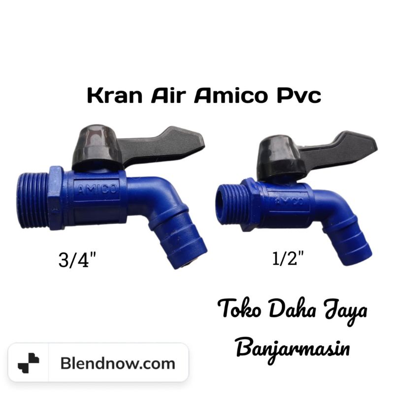 Jual Kran pvc amico 1/2 dan 3/4 inci biru | Shopee Indonesia