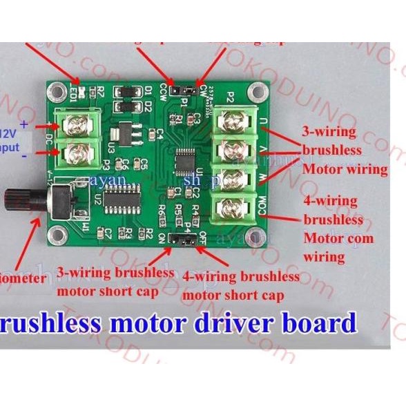 Jual ADJUSTABLE PWM BRUSHLESS MOTOR 3 WIRE 4 WIRE DRIVER CONTROLLER ...