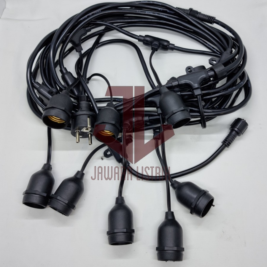 Jual FITTING LAMPU GANTUNG 10 + KABEL 10 METER LAMPU CAFE OUTDOOR | Shopee Indonesia