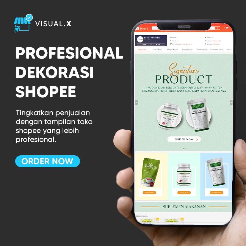 Jual Jasa Dekorasi Toko Shopee Full Branding Desain Cusom Online Shop ...